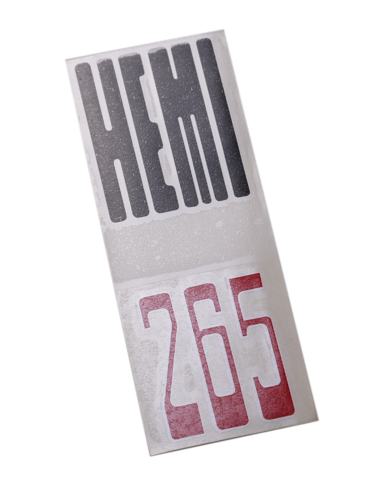 Valiant Charger R/T & VH Pacer Bonnet / Hood "Hemi 265" Decal / Sticker ...